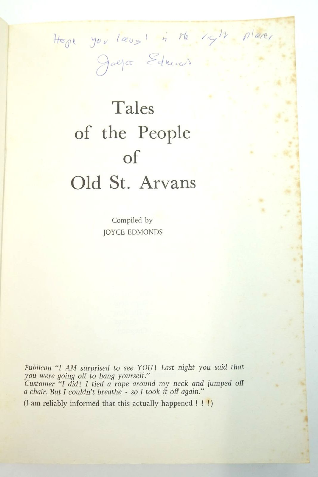 Stella & Rose's Books : TALES OF THE PEOPLE OF OLD ST. ARVANS Written ...